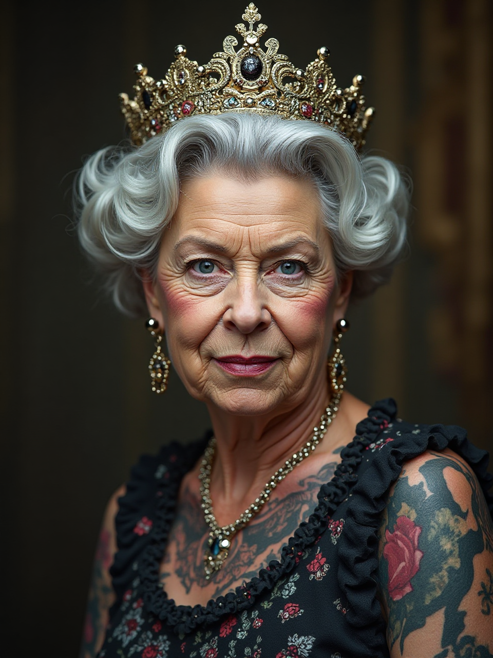 Queen Elizabeth Punk Rocker Portrait