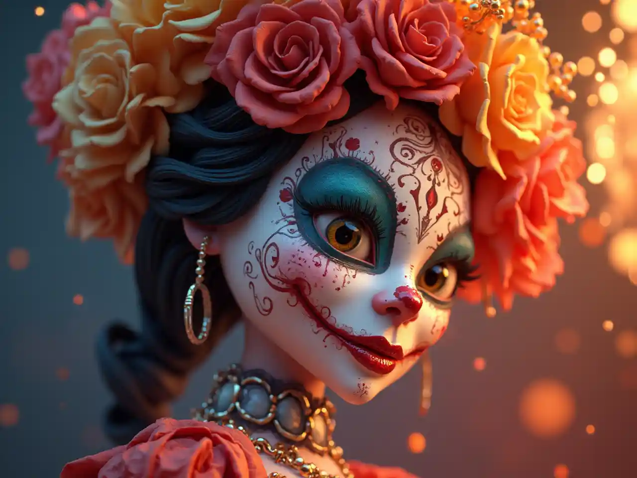 Catrina in Radiant Colors - Detailed 4K Render