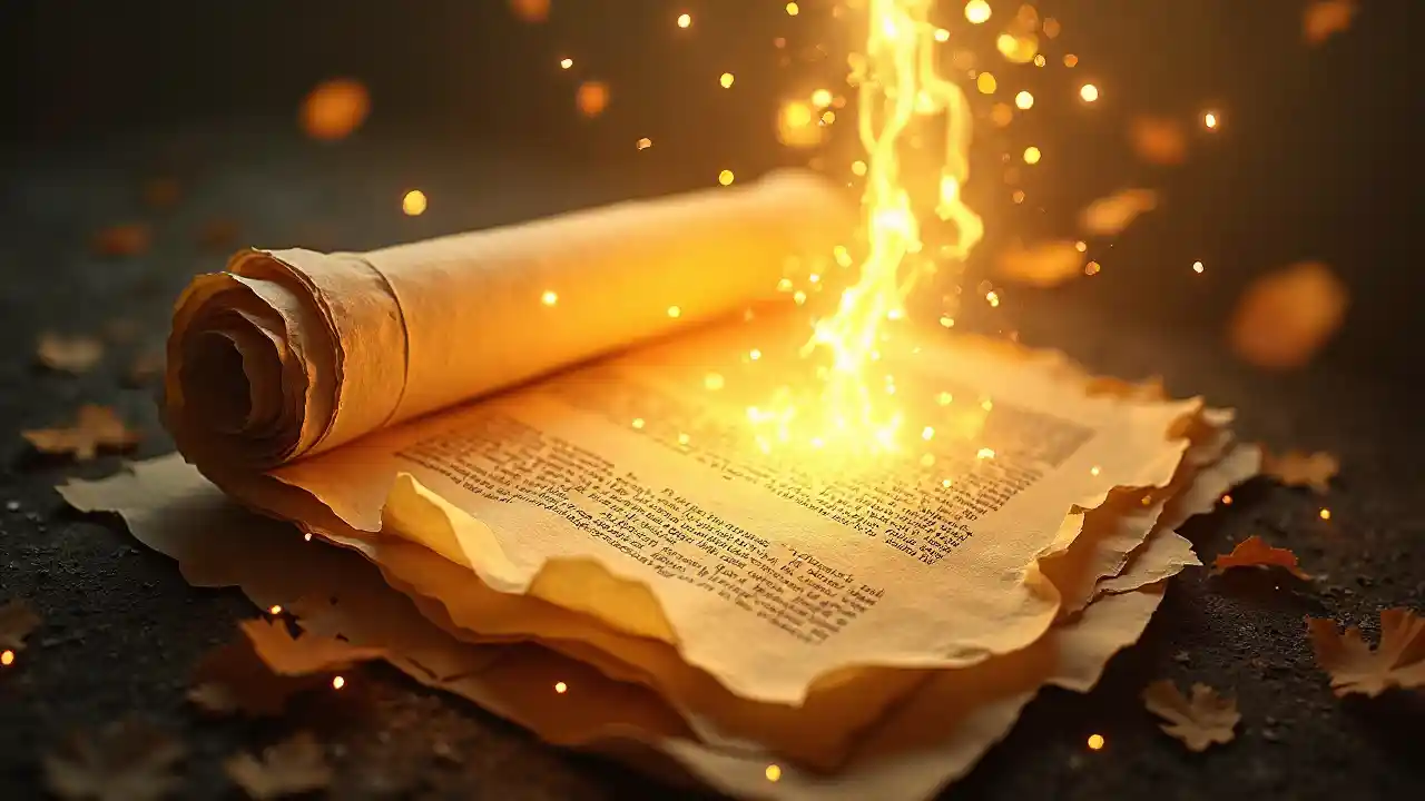 The Scroll of Golden Parchment and Its Shifting Words of Light