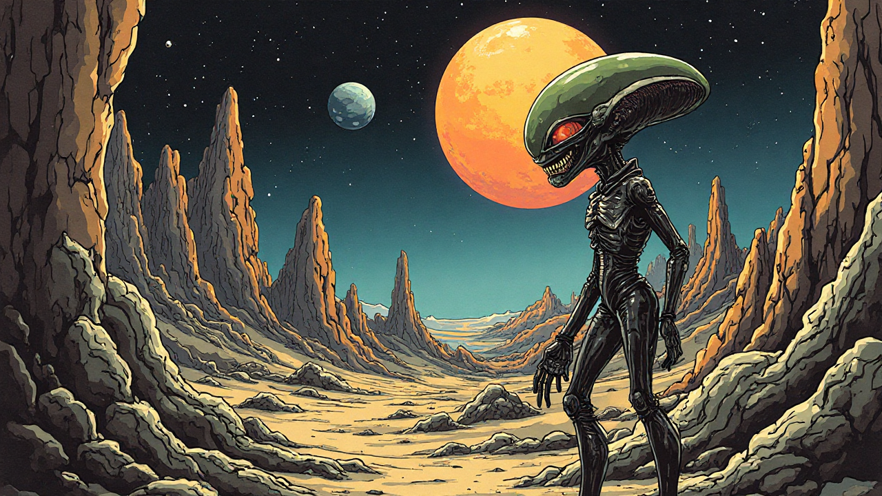 Alien Pulp Poster Art Illustration