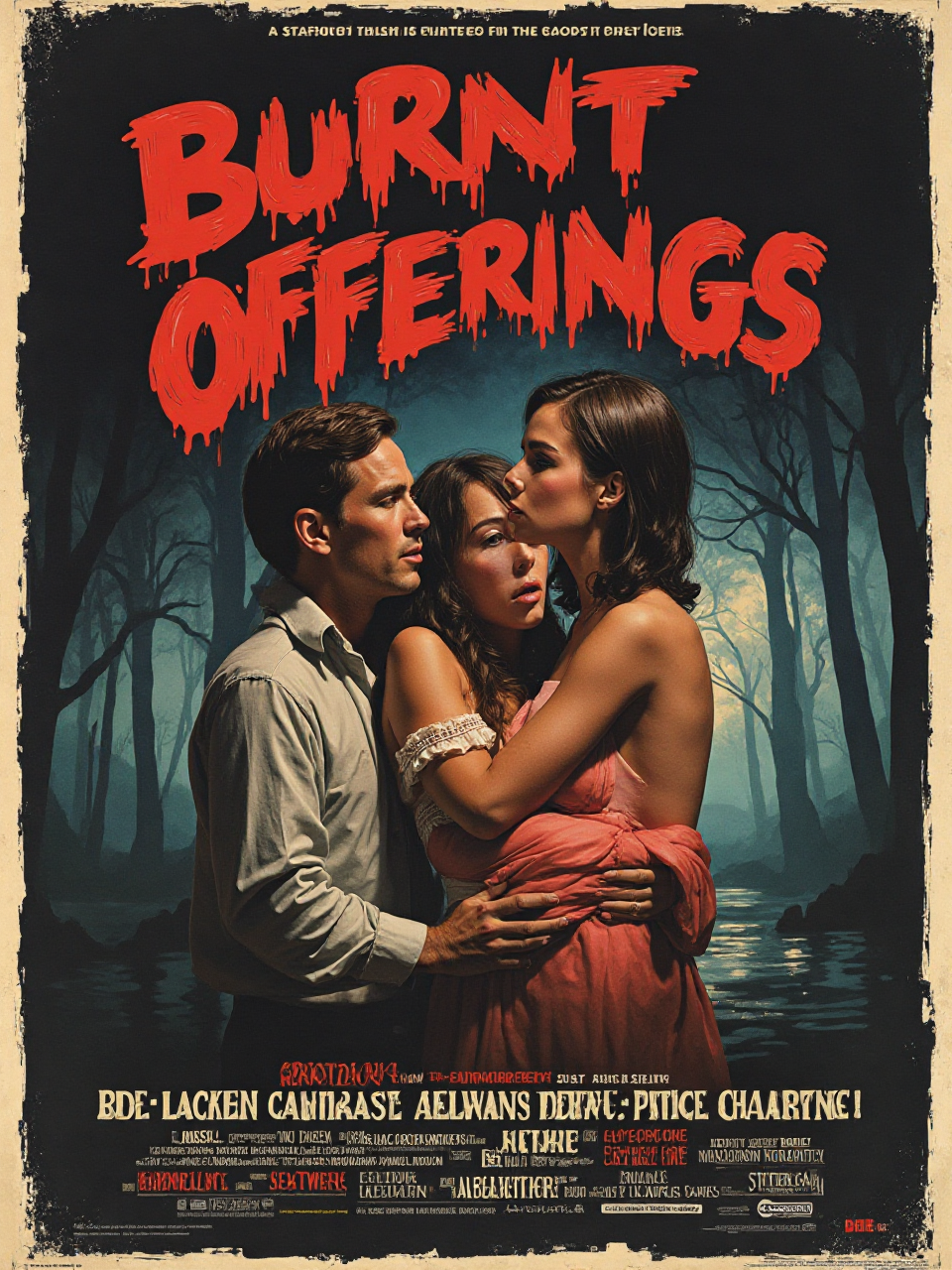 1970s Burnt Offerings Horrorcore Movie Poster