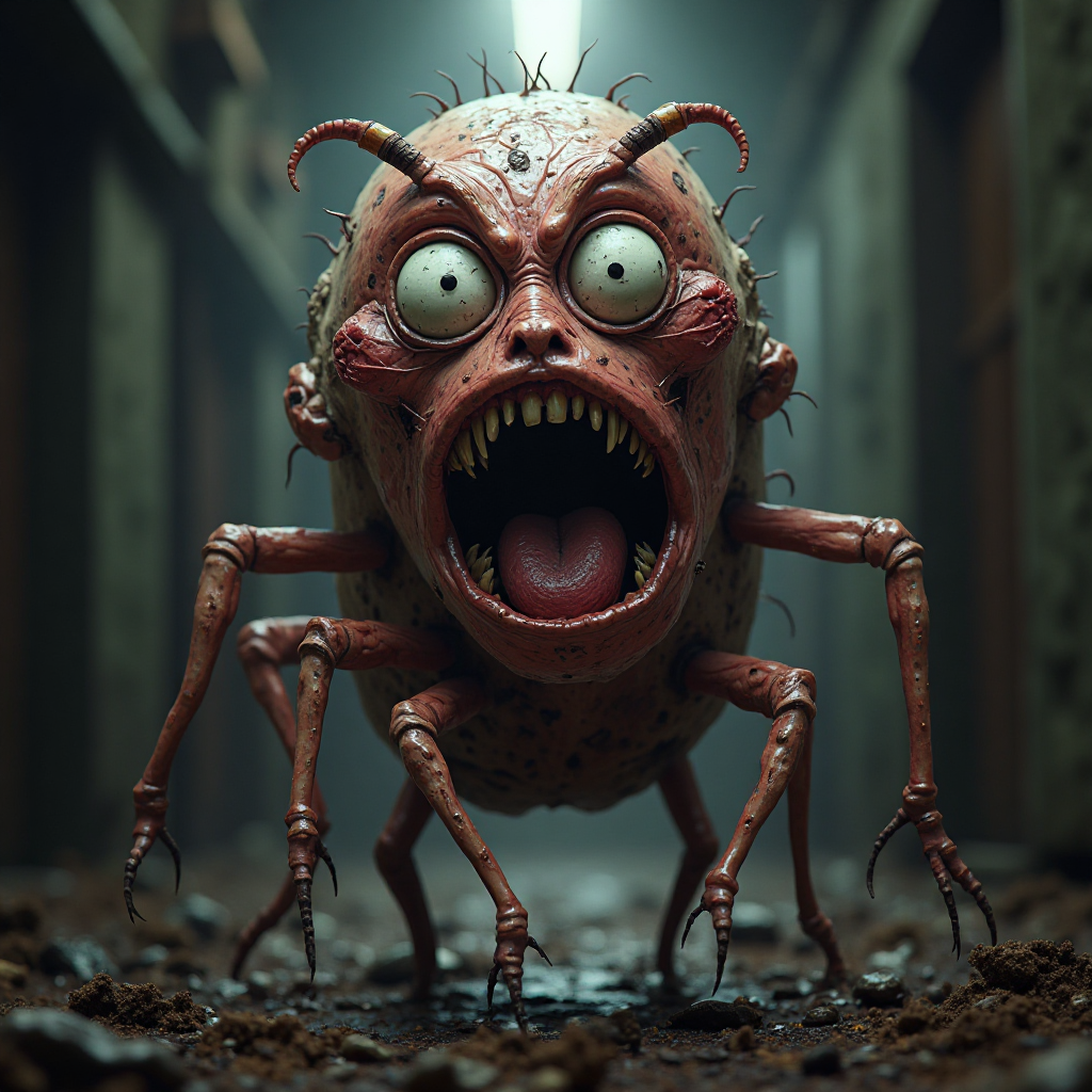 Distorted and Creepy Half-Body Art Descriptions